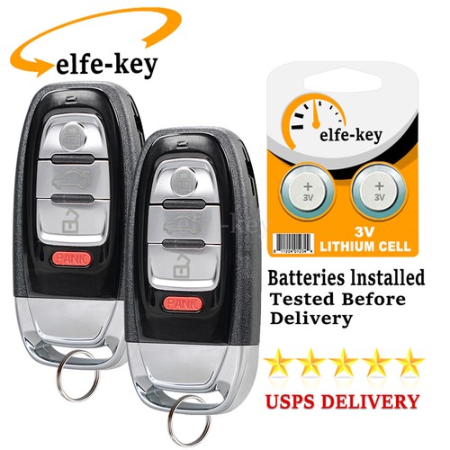 2pcs 4 Button Keyless Prox Remote Key Fob for Audi A4 A5 Q5 2008-2015 ...