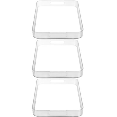 3x Boxsweden 43cm Crystal Serving Tray Storage Container Pantry ...