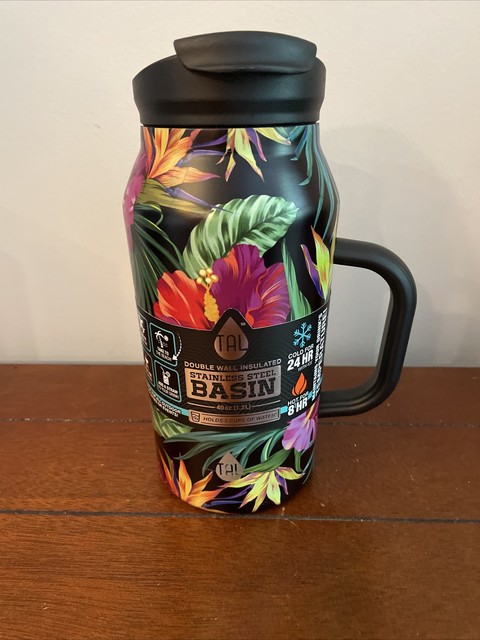 Tal 40oz Basin MINT Floral Sports Outdoors Water Hydration Bottle Mug ...