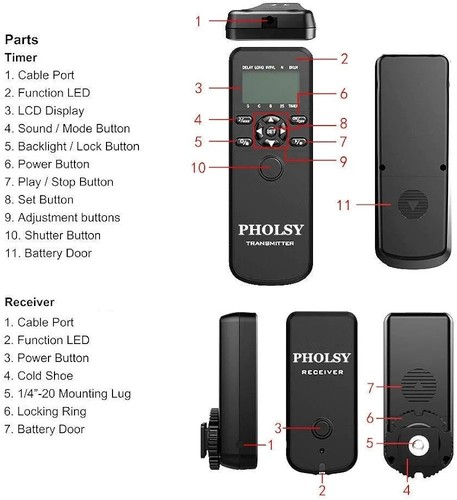 PHOLSY Wireless Timer Shutter Remote Release Control with HDR and Intervalometer | eBay