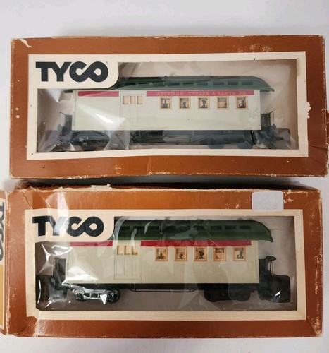 Tyco HO 1890 Combine Cars, AT&SF and Western & Atlantic with Boxes | eBay