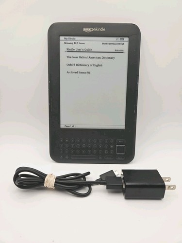 Amazon Kindle Model No. D00901 3rd Generation Wi-Fi E-Book Reader ...