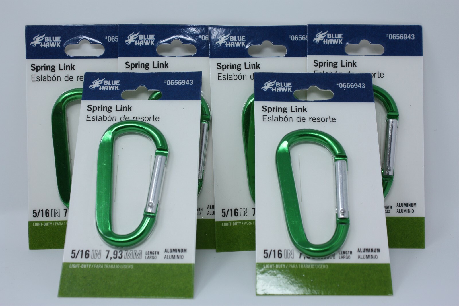 Blue Hawk Spring Link, 5/16", Aluminum, Green, Set of 6 | eBay