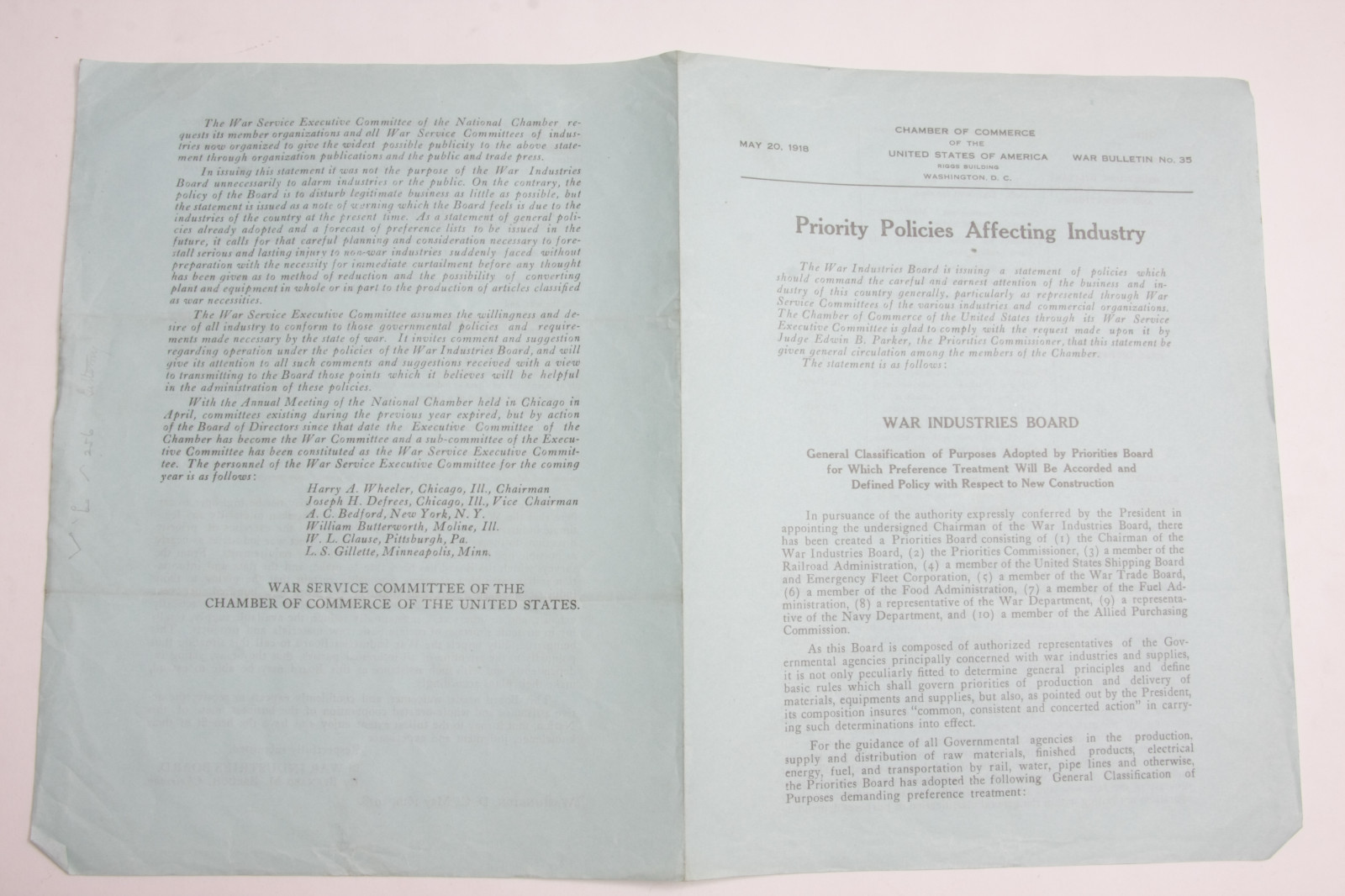 1918 Lamson Goodnow WW1 Chamber of Commerce Bulletin No35 Leaflet ...