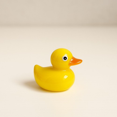 Glass Yellow Duck Miniature Ornament Sculpture Small Duckly Orange ...