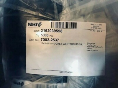 1000 units Vial Plug Stopper West 1243 4110/40 20mm rubber with ...