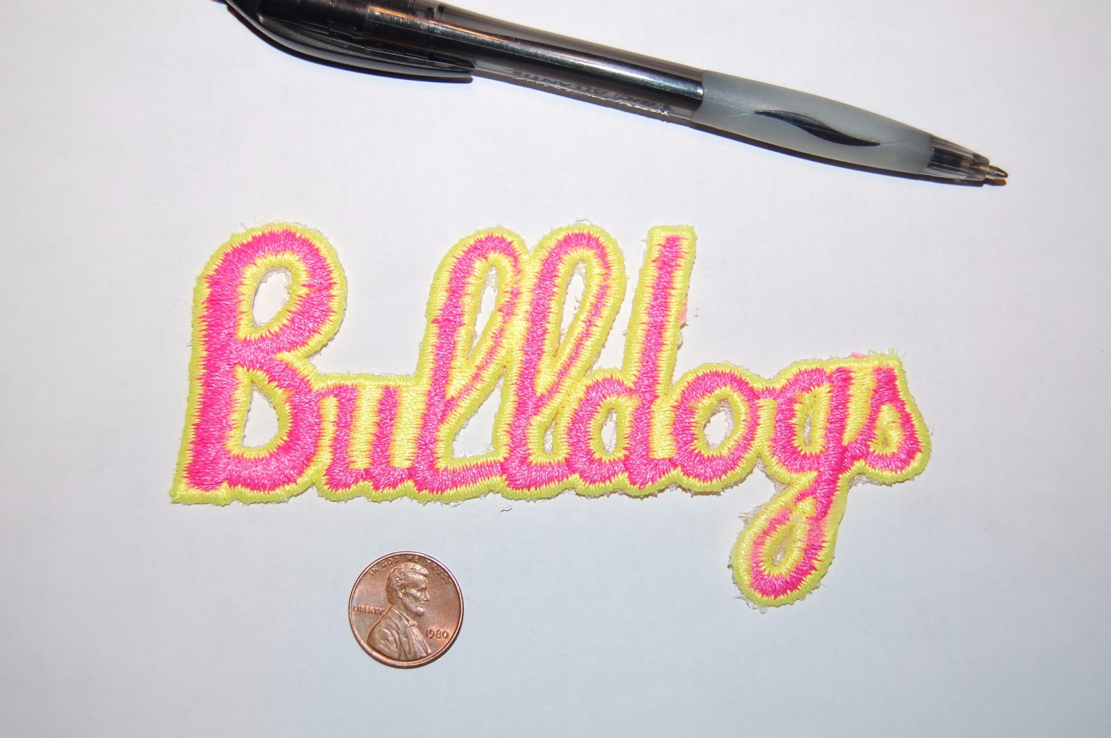 Georgia Bulldogs Pink Script with Yellow Border Script 5" Patch | eBay