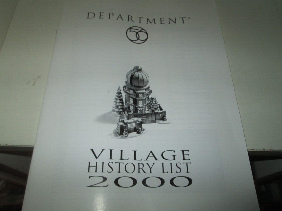 DEPT 56 VILLAGE BOOK MAGAZINE YEAR 2000 & History List 150 pg ...