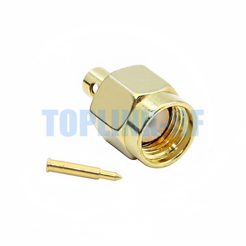 10x SMA Male Plug RF Connector Solder for Semi-Rigid RG405 0.086" Cable ...