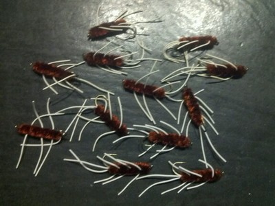 12 Girdle bug Brown Size 14 Fly fishing Brookside Flies rubber legs ...