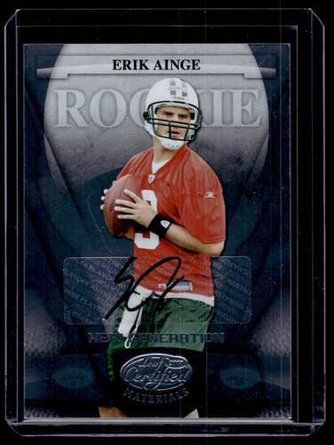Erik Ainge 2008 Leaf Certified Materials Rookie Auto Card 615/699 #165 ...