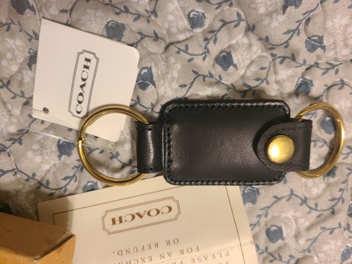 NWT Coach RARE vintage leather Valet Key Fob Black #7213 | eBay
