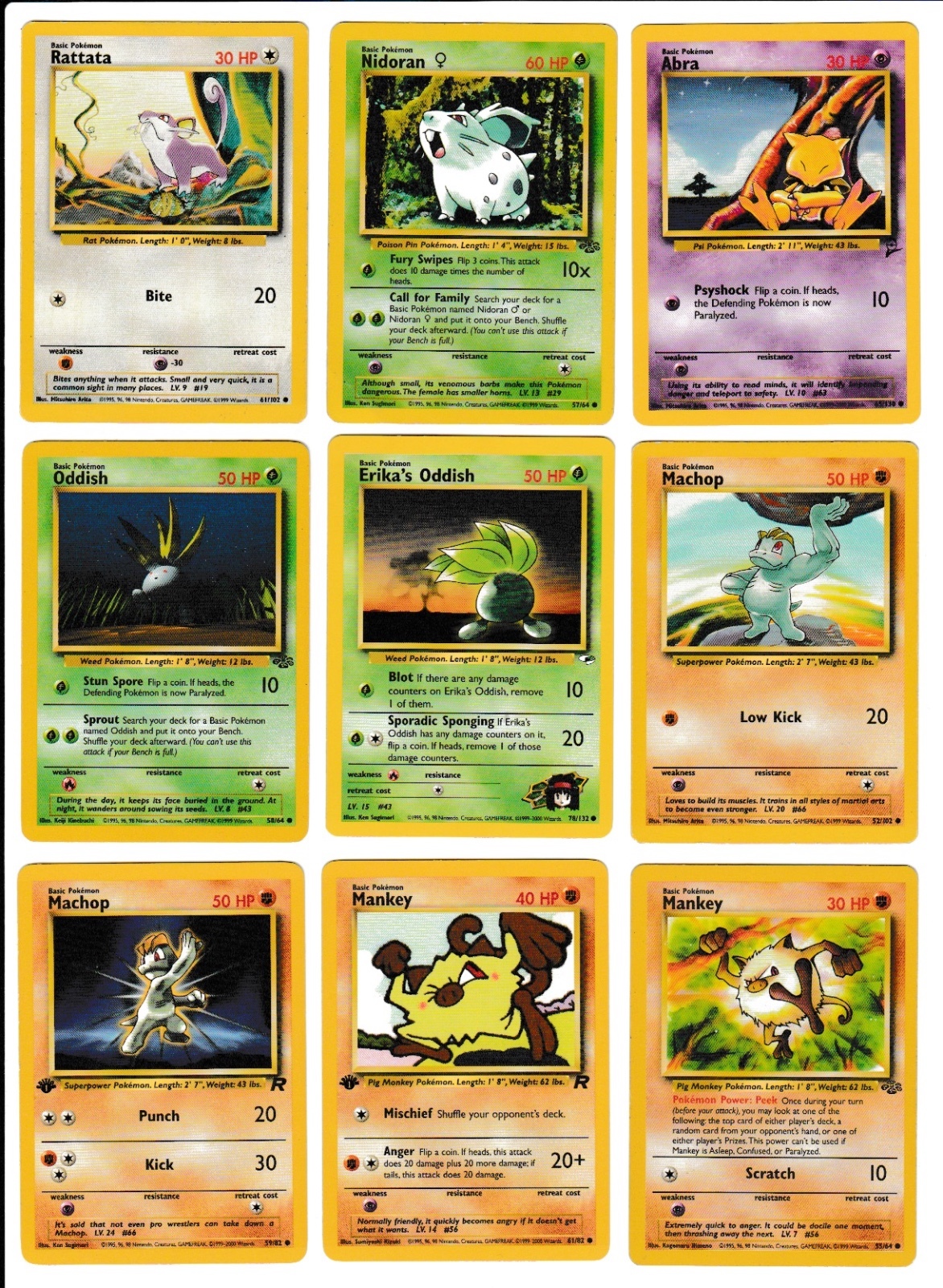 1999 Pokemon Basic Card PICK ONE OR MORE FROM DROP DOWN MENU Free ...