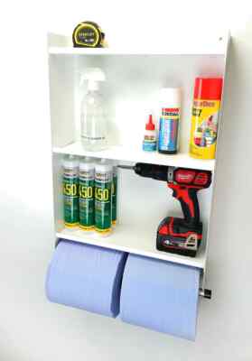 Workshop Storage Unit Blue Roll Dispenser Wall Mounted Free standing ...