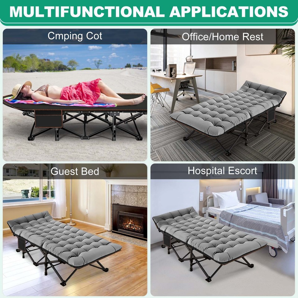 NAIZEA Adults Oversized / Standard Size Folding Sleeping Cot Bed ...