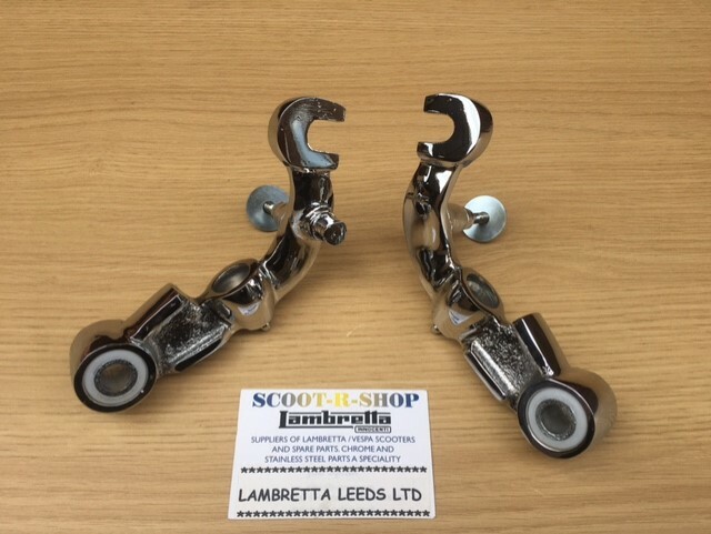 LAMBRETTA SERIES 3 CHROME FORK LINKS. BOTTOM DAMPER MOUNTS FITTED ...