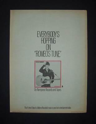 Steve Forbert Romeo's Tune 1980 Short Print Poster Type Ad, Promo ...