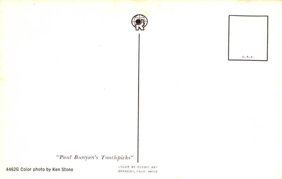 Logging Truck Paul Bunyan's Toothpicks Logs Postcard 3.5"x5.5" | eBay