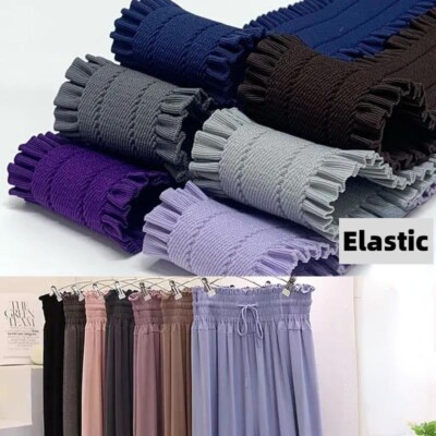 2/3/5m DIY Elastic Band Stretch Ribbon Ruffle Lace Edge Rib Sewing Belt ...