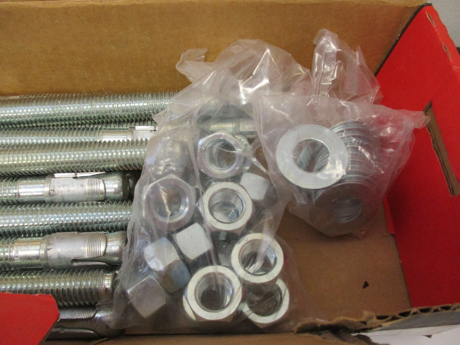 HILTI KWIK BOLT 3, 15 WEDGE ANCHOR WITH NUT/WASHER/CARBON P/N 282533 5/ ...