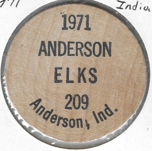 1971, Anderson Elks (Lodge) 209, Anderson, Indiana, Token, Buffalo ...
