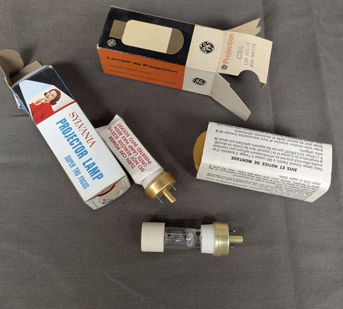 Lot of 2: GE and Sylvania CBA Projector Light Bulbs/Lamps 120 V 500 W ...