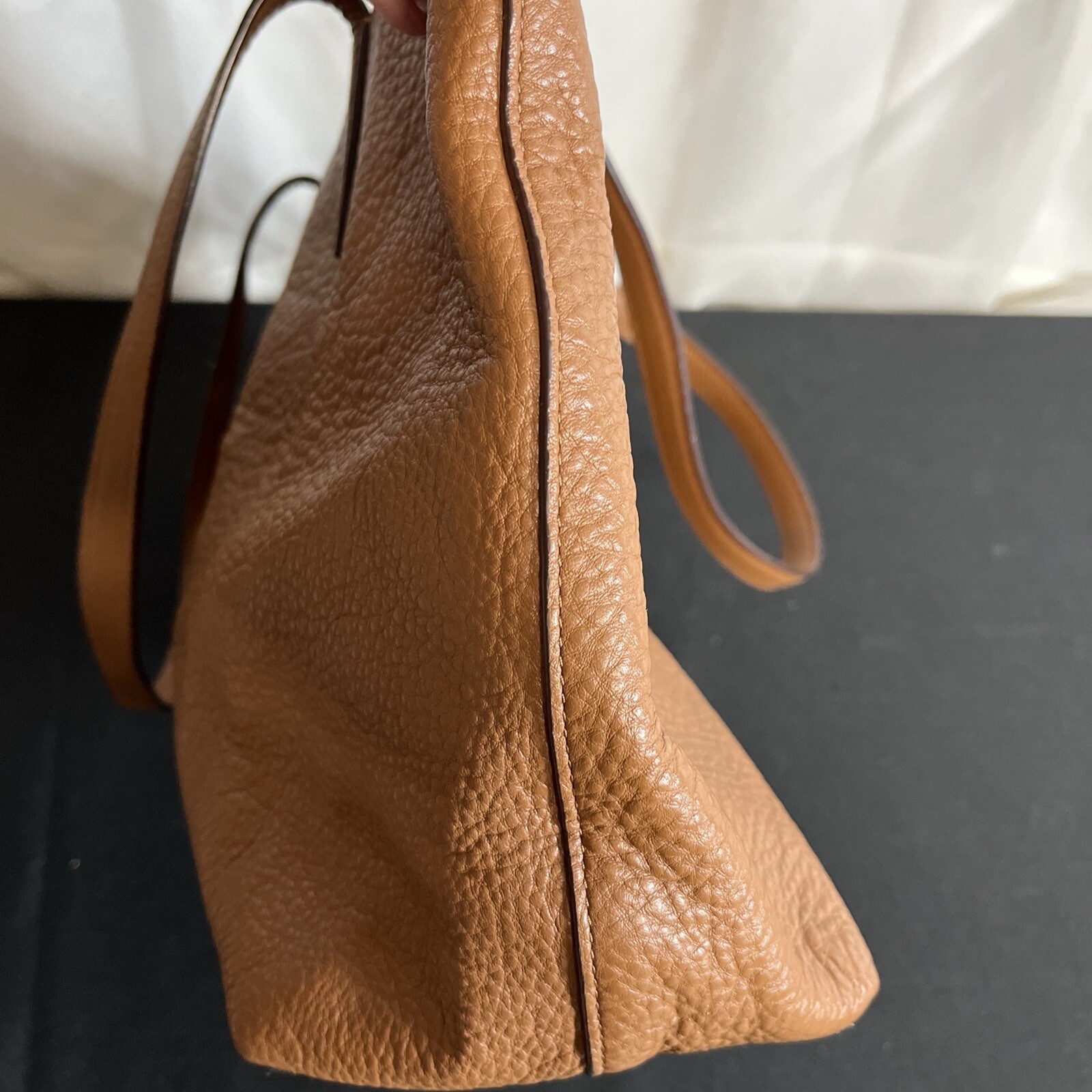 Coach Brown Pebbled Leather Shopper Tote - Gem