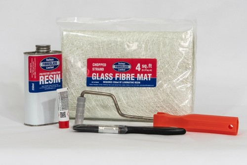 Fibreglass Repair Kit GRP FAST Resin Matting Glass Fibre Plus Bubble ...