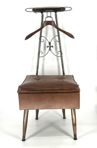 Vintage Valet Butler Chair Mid Century Clothing Accessory Tray Seat ...