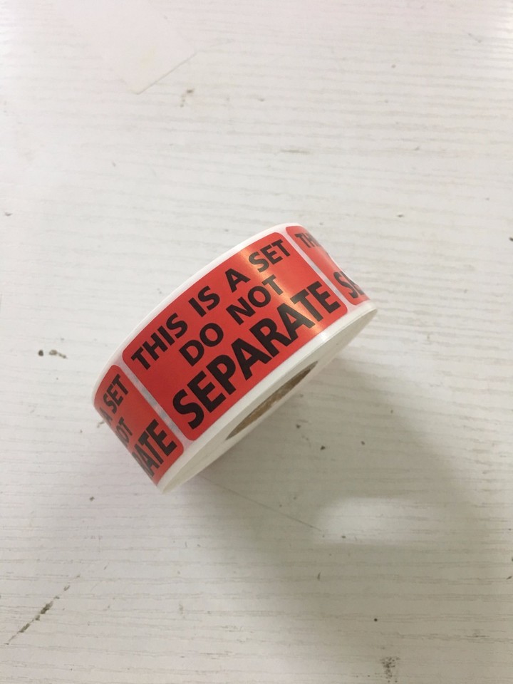 1 Roll 500 Lables 1x2 This Is a Set Do Not Separate Sticker FBA Warning ...