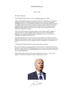 BIDEN STEPS DOWN AS DEMOCRATIC PRESIDENTIAL CANDIDATE 4x6 Glossy ...