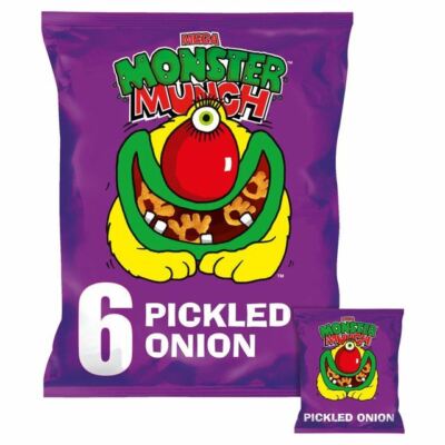 Mega Monster Munch Pickled Onion Snacks 22g x - 6 per pack (0.29lbs) | eBay