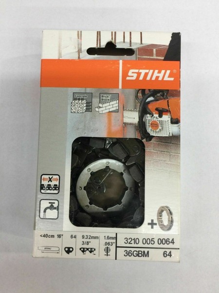 Brand OEM Stihl 3210 005 0064 36 GBM Diamond Concrete Chain (40cm/16 ...