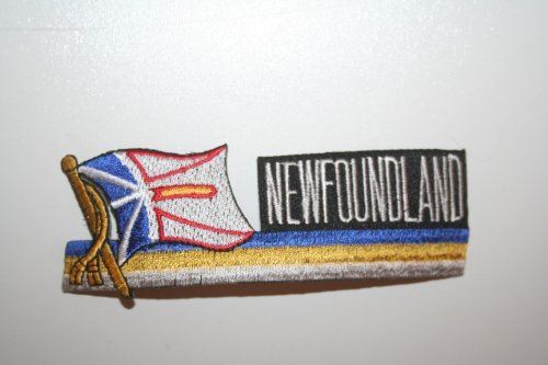 NEWFOUNDLAND NFLD SIDEKICK WORD PROVINCIAL FLAG IRON ON PATCH CREST BADGE ... CA | eBay