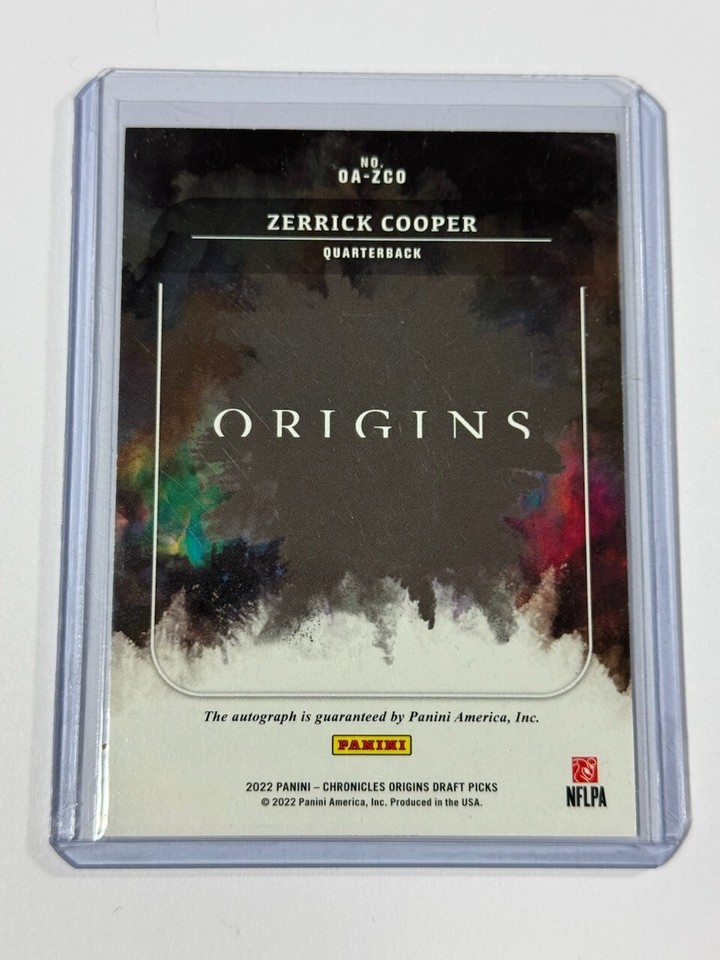2022 Chronicles Draft Origins ZERRICK COOPER #OA-ZCO Rookie RC Auto ...