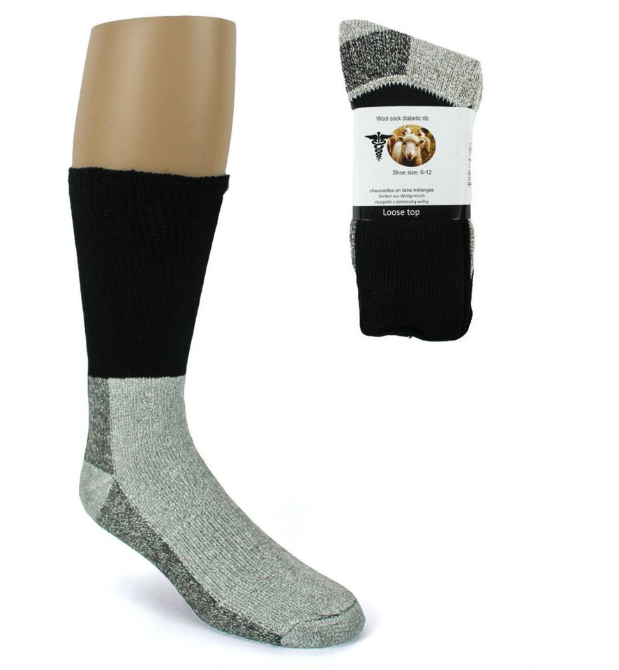 Men's Wool Blend Thermal Crew Boot Diabetic Socks w/ Arch Support 2 ...