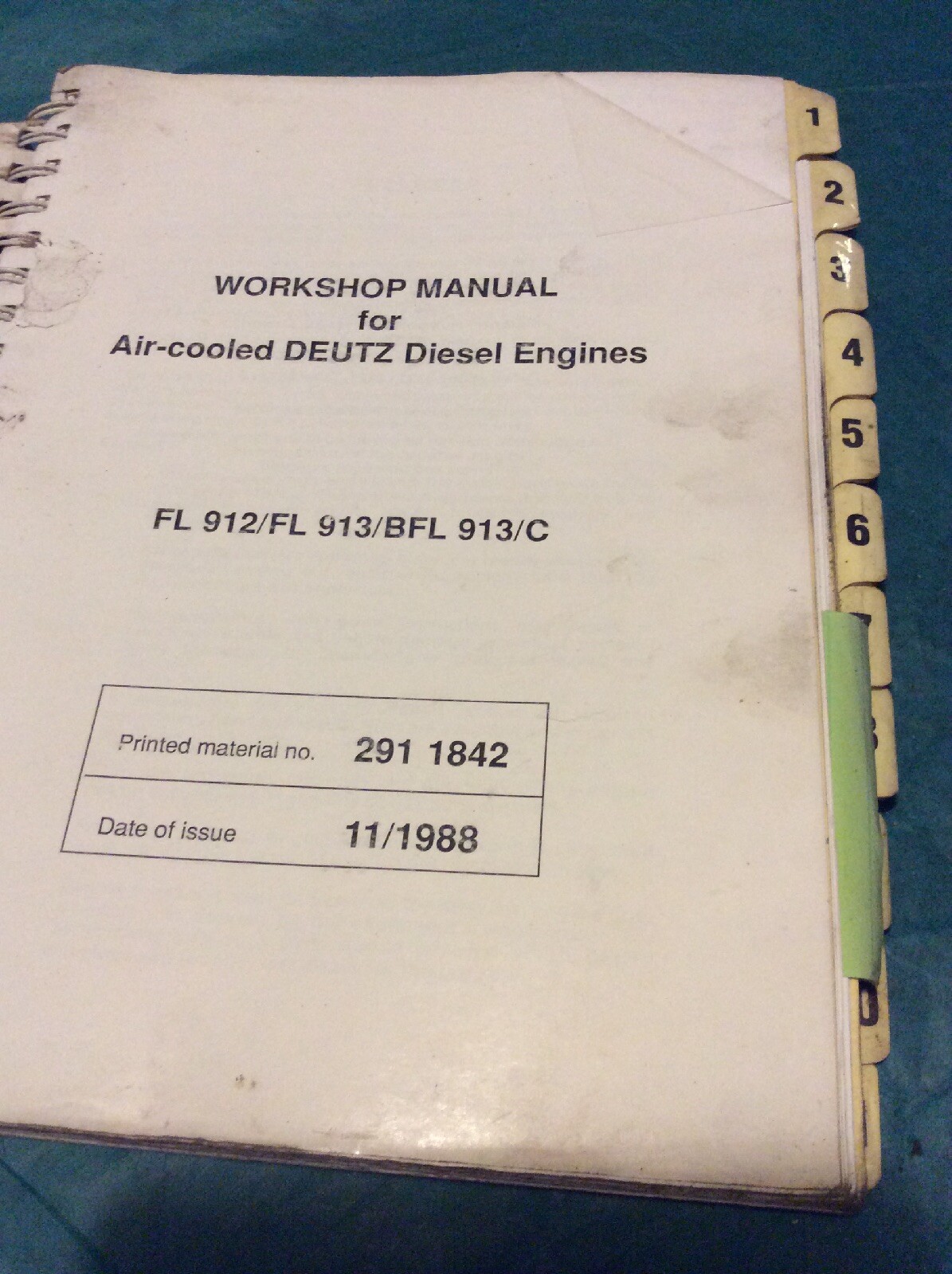 Deutz B/FL911/912/W/913/C Diesel Engine Workshop Manual Service Book ...