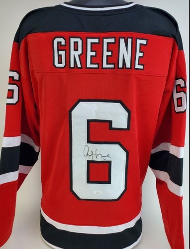 ANDY GREENE Signed New Jersey Devils Custom XL Jersey (JSA Basic COA ...