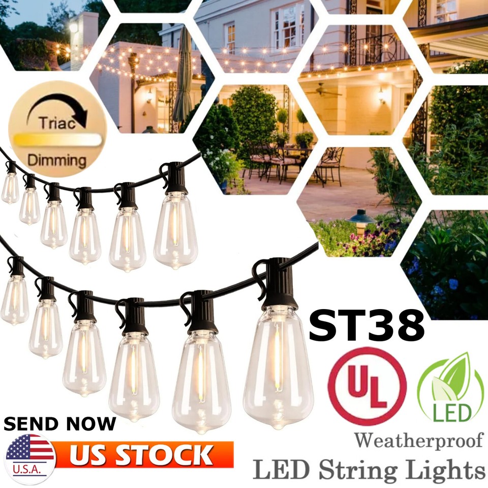 LED Outdoor String Lights, UL Listed Waterproof Connect Lights,ST38 ...