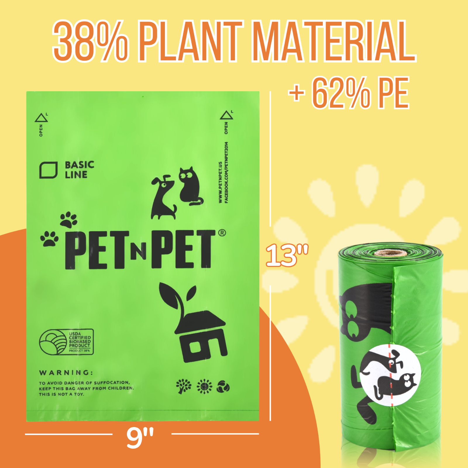 Pet N Pet 1080 Counts Green Poop Bags for Dogs, 38% Plant Based | eBay