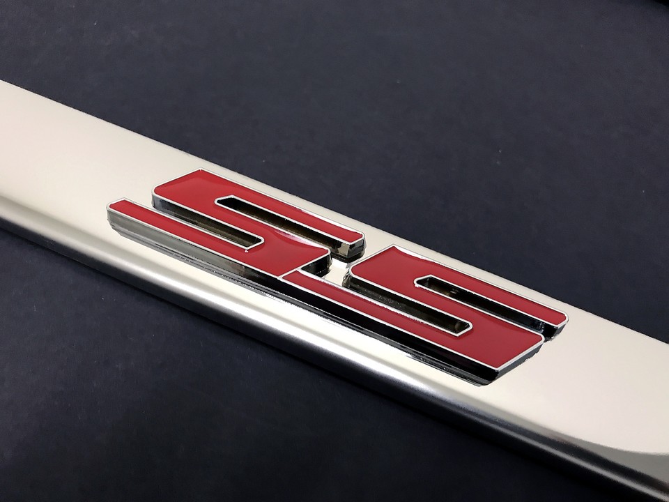 1pc 3D "SS" LOGO Stainless Steel Chrome Metal License Plate Frame ...
