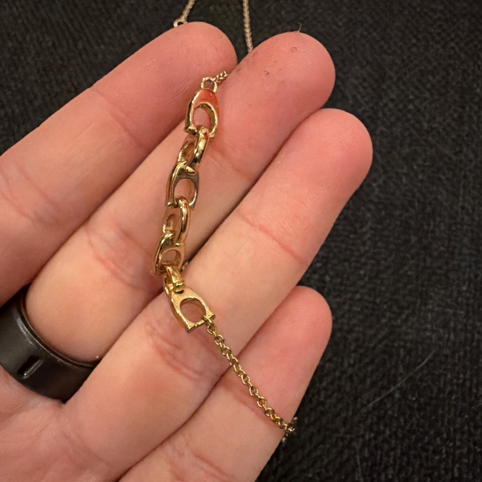 Coach Signature C Link Necklace - Gold Tone - Excellent Condition | eBay