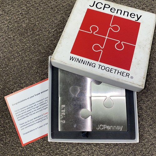 JCPENNEY 5 Year Anniversary Winning Together Metal Plaque Puzzle | eBay