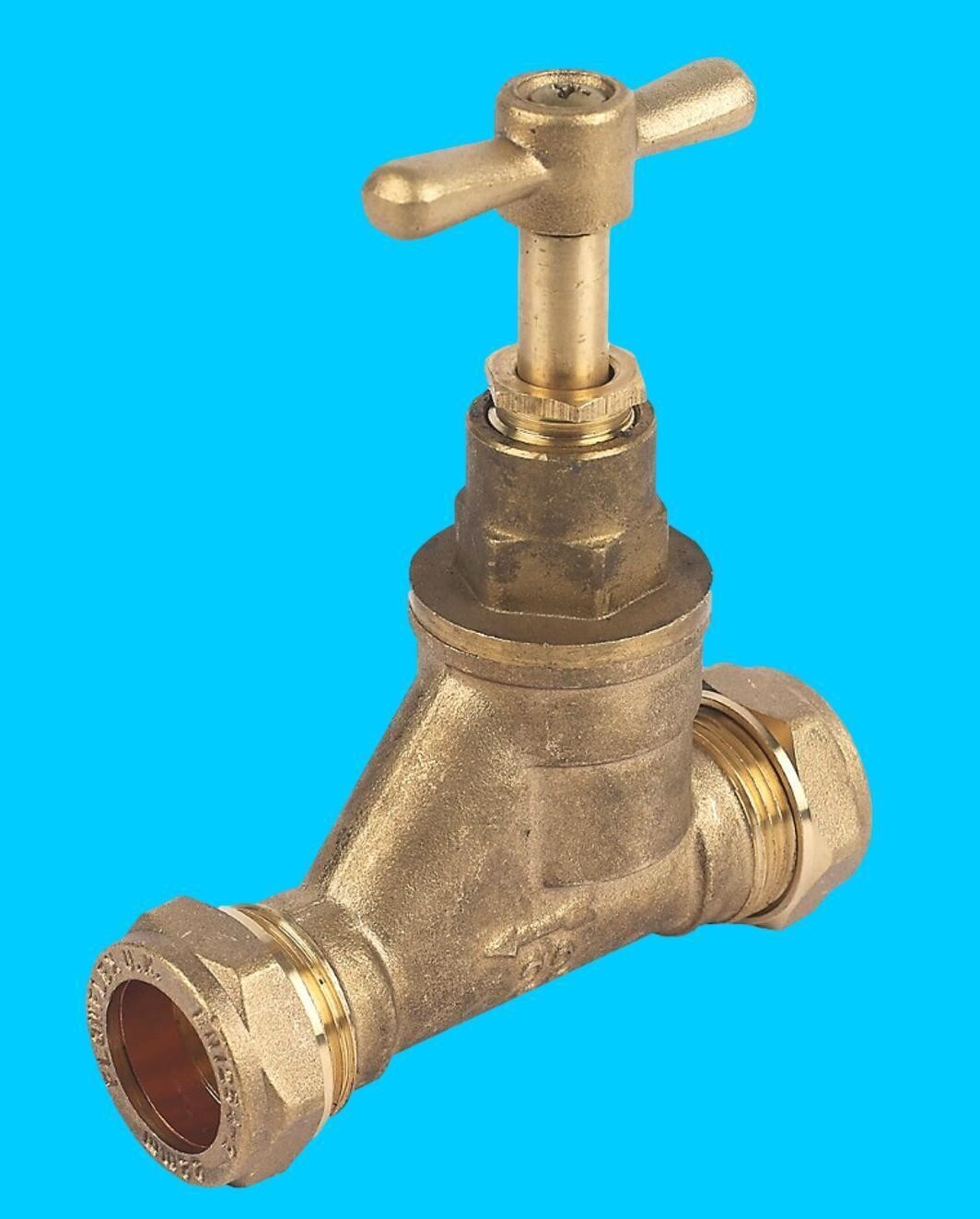Poly Water MDPE Stop Cock Isolating Tap 22mm x 22mm Brass Construction ...