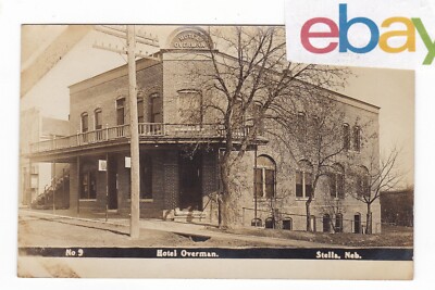c1910 OLSON RPPC STELLA NEBRASKA HOTEL OVERMAN DOWNTOWN VINTAGE ...