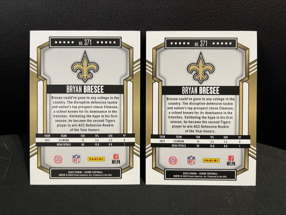 2023 Panini Score Red Parallell /Base Bryan Bresee RC #371 New Orleans ...