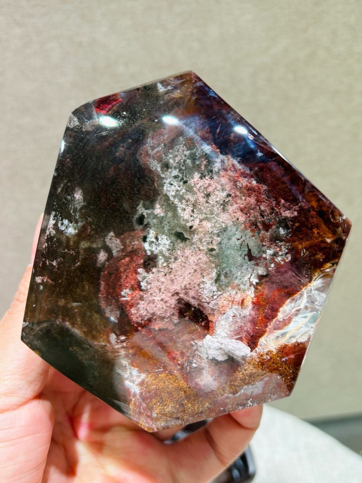 2.4lb Natural Colorful Ghost Phantom Quartz Crystal Mineral Specimen ...