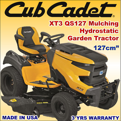 Cub Cadet XT3 QS127 127c Hydrostatic Garden Tractor Ride on Lawn Mower ...