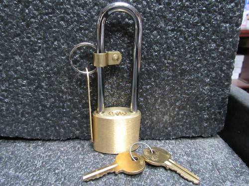 WB Wilson Bohannan Brass 3" padlock, With 2 Keys and Blank Key Tag ...