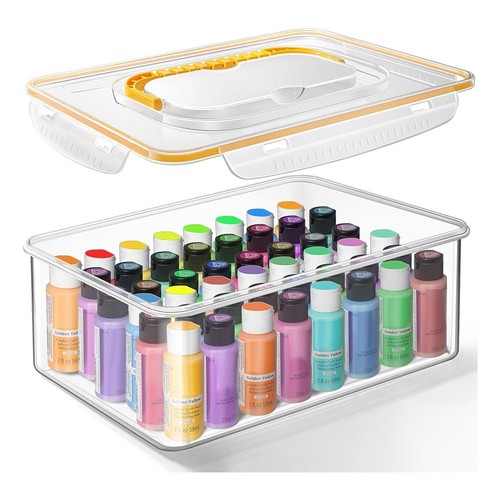 Acrylic Paint Storage Box for 2 Fl. Oz Acrylic Paints, 48 Bottles ...